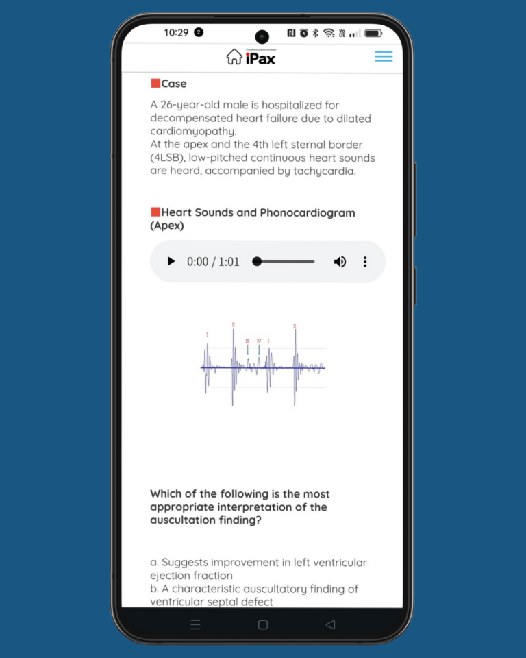 On July 8th, we will auscultate a gallop rhythm in a case of ...